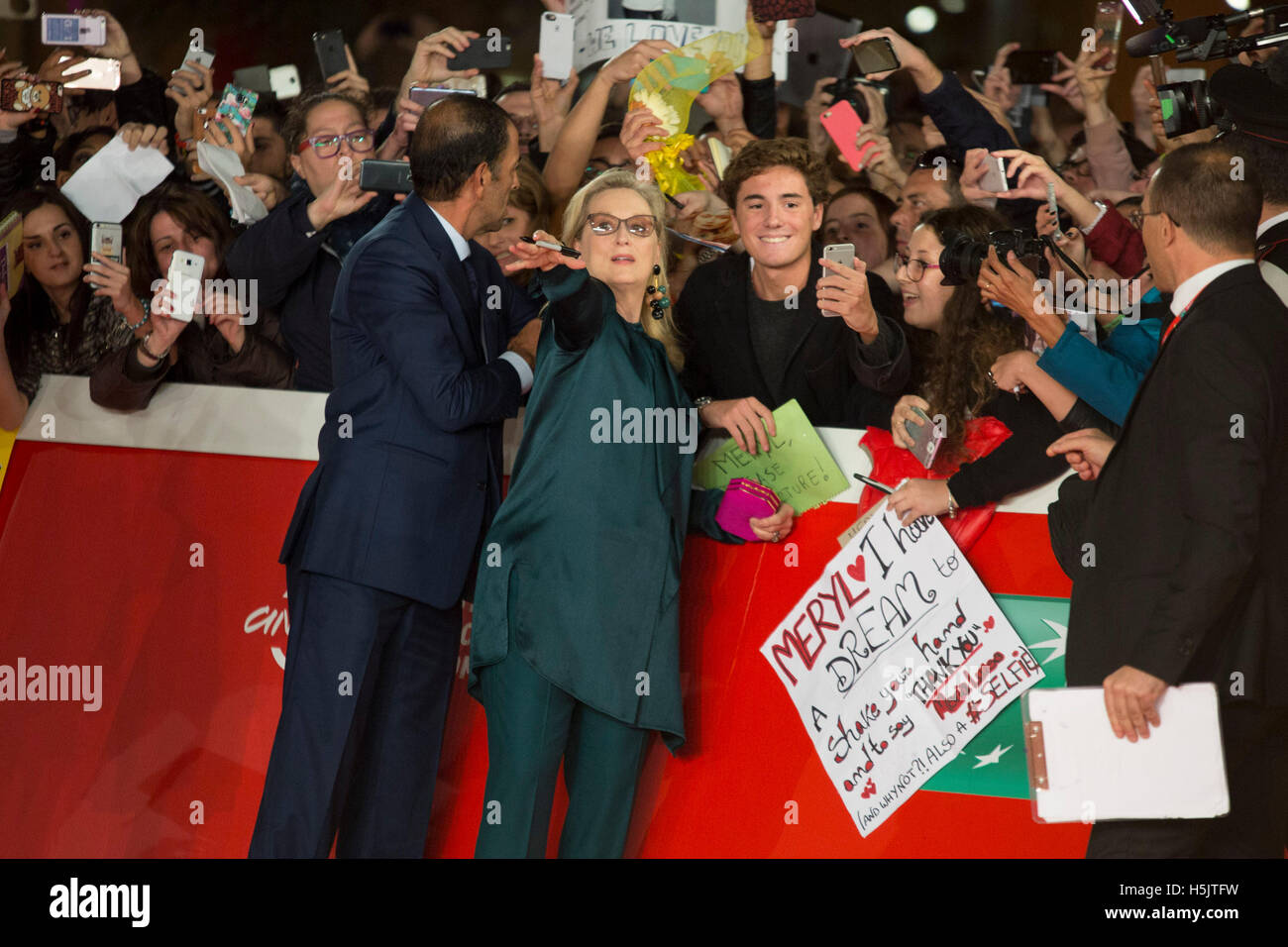 Rome, Italy. 20th Oct, 2016. Meryl Streep attends the red carpet of the ...