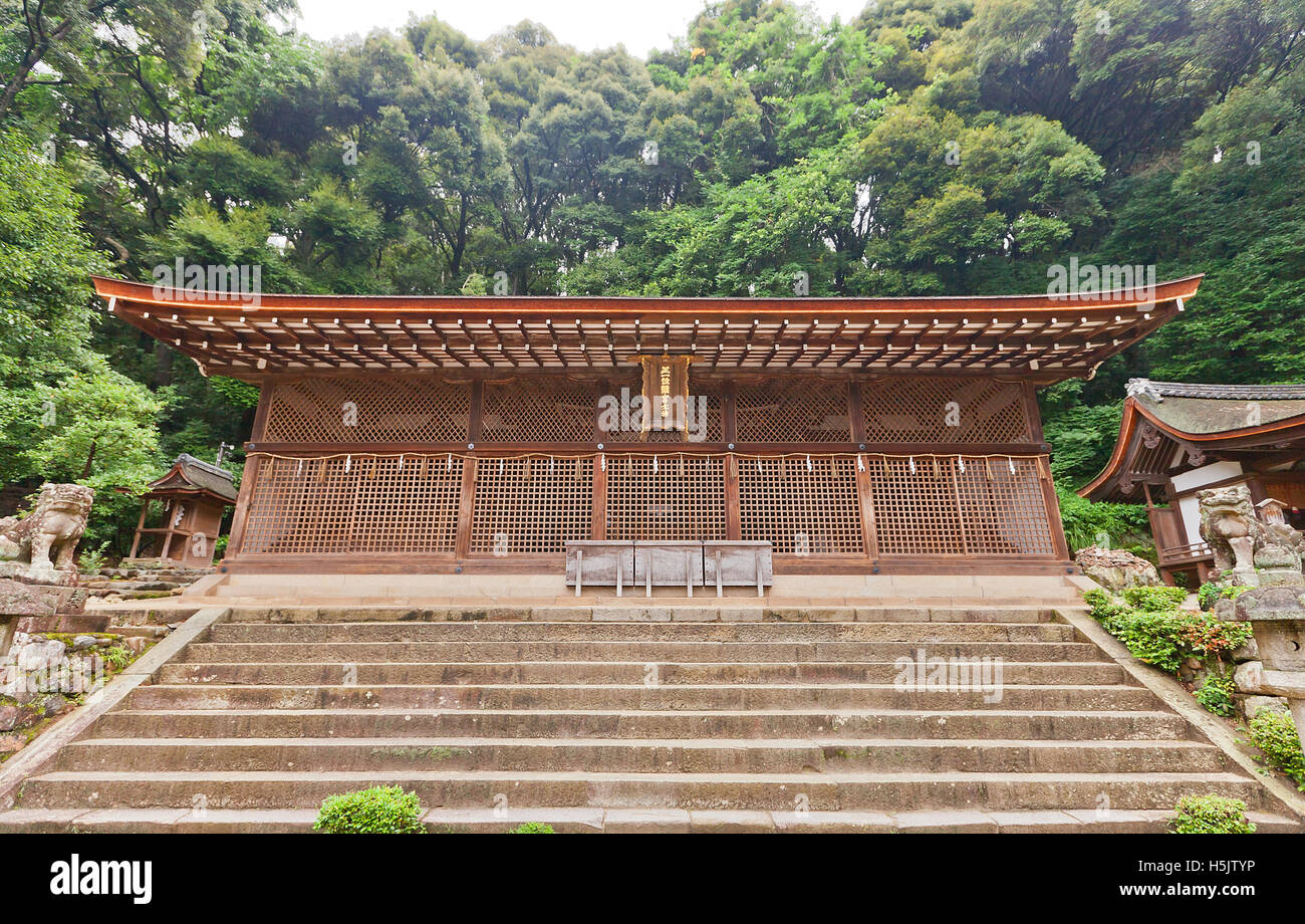 Main Hall Honden (circa 1067) of Ujigami Shinto Shrine in Uji city near Kyoto. National Treasure ...