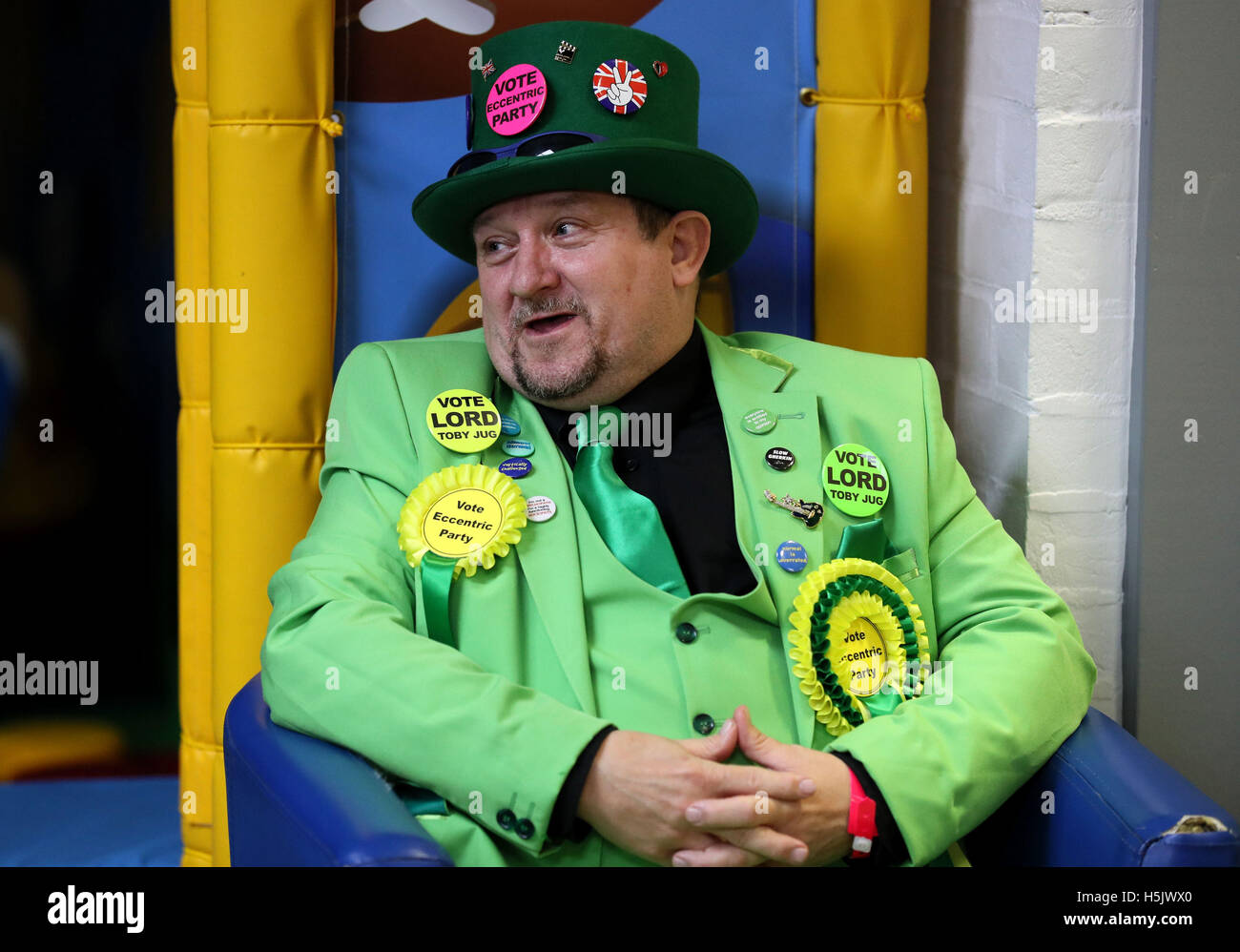 Arthur Durkin from the Vote Eccentric Party waits for the count results ...