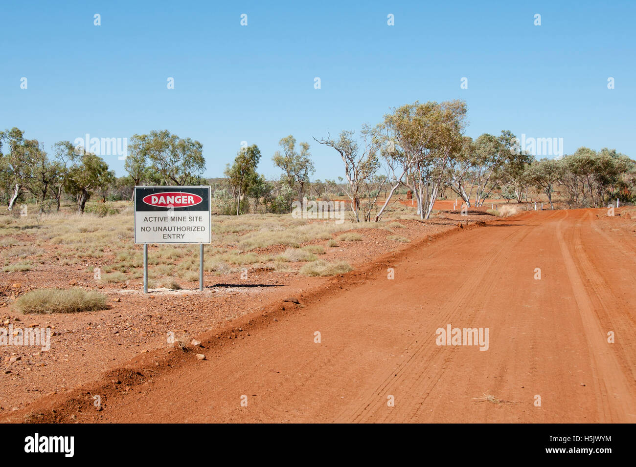 Active Mine Site Sign Stock Photo - Alamy