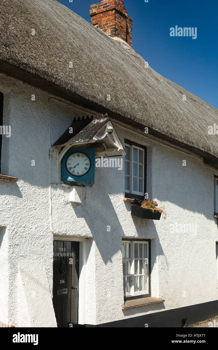 UK, England, Wiltshire, Netheravon, High Street, Clock House, terrace ...