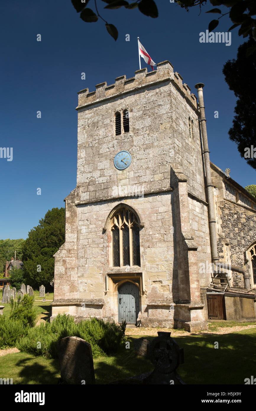 UK, England, Wiltshire, Salisbury Plain Shrewton, St Mary’s church with ...