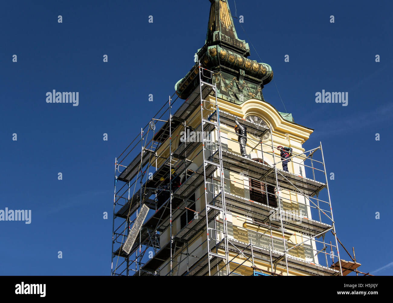 Scaffolding church spire construction hi-res stock photography and ...