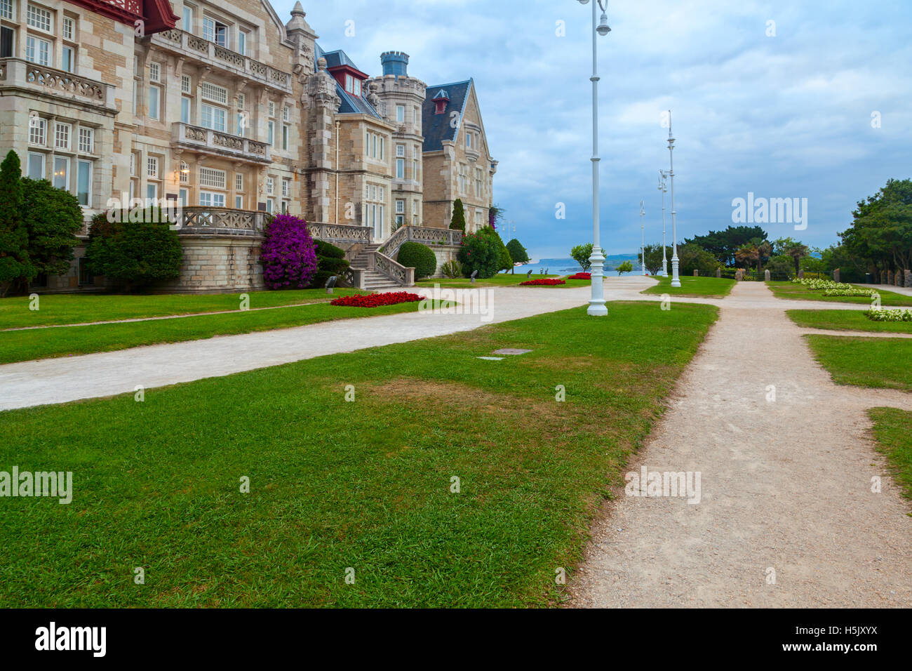 beautiful magdalena palace in the city of santander Stock Photo - Alamy