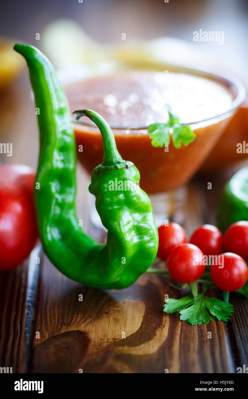 Adjika sauces from fresh vegetables Stock Photo - Alamy