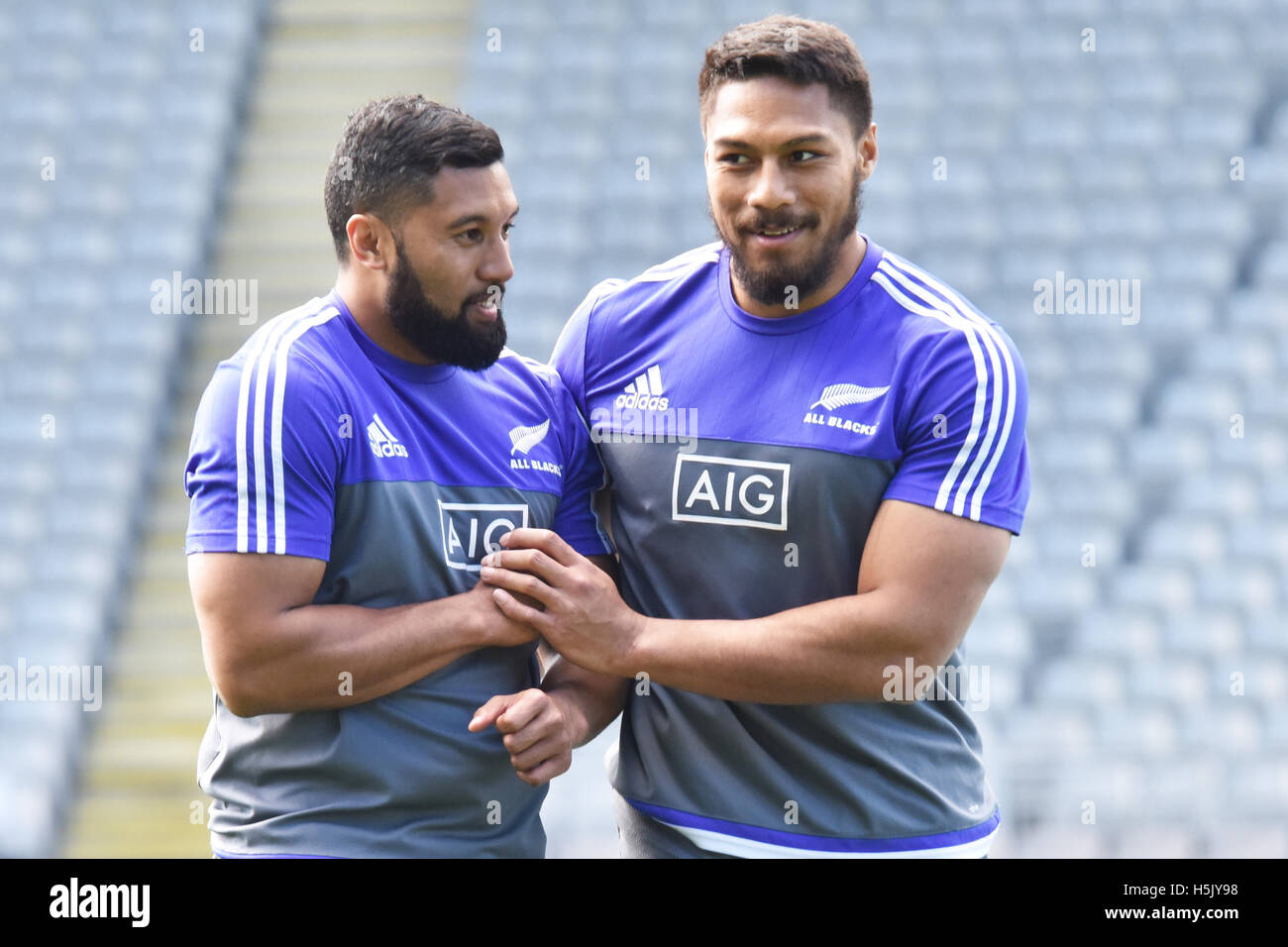 Auckland, New Zealand. 21st Oct, 2016. George Moala and Elliot Dixon of ...