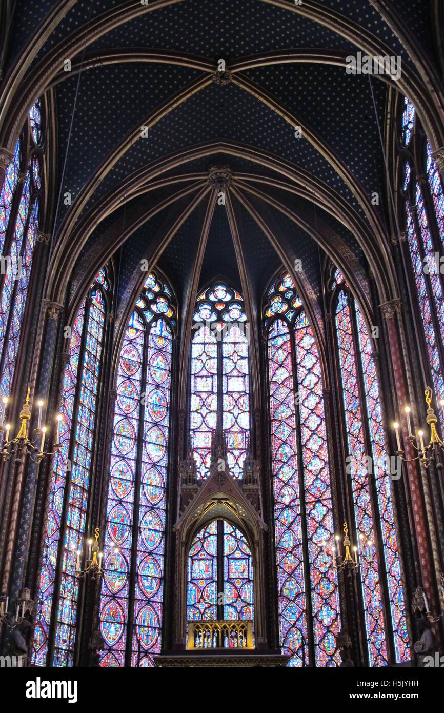 Stunning Glass in Sainte Chapelle Stock Photo - Alamy