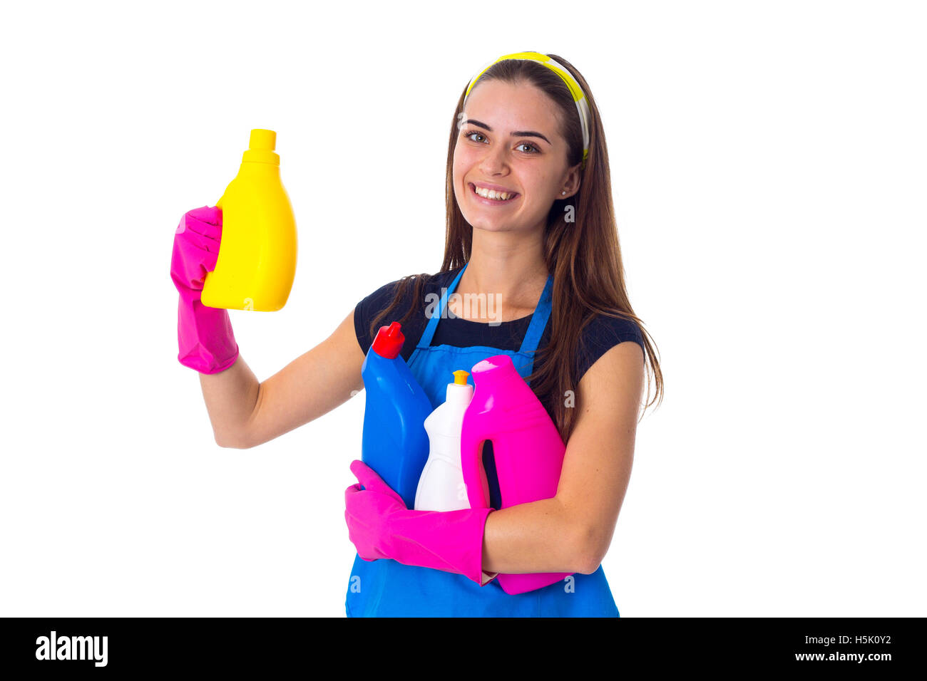 Apron holding a hi-res stock photography and images - Alamy