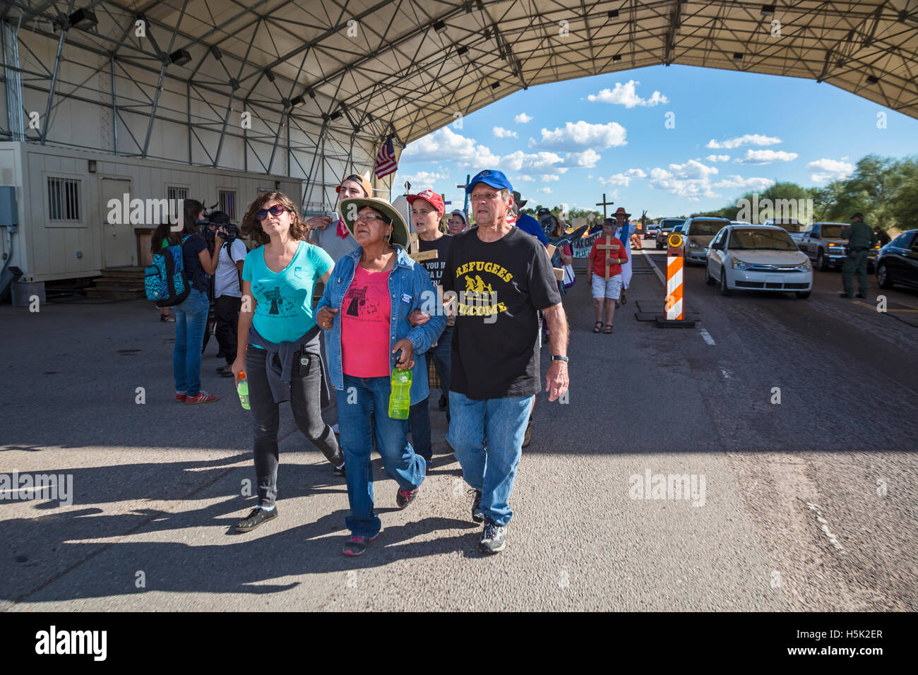 Tubac, Arizona - Immigration reform activists protest the Border Patrol ...