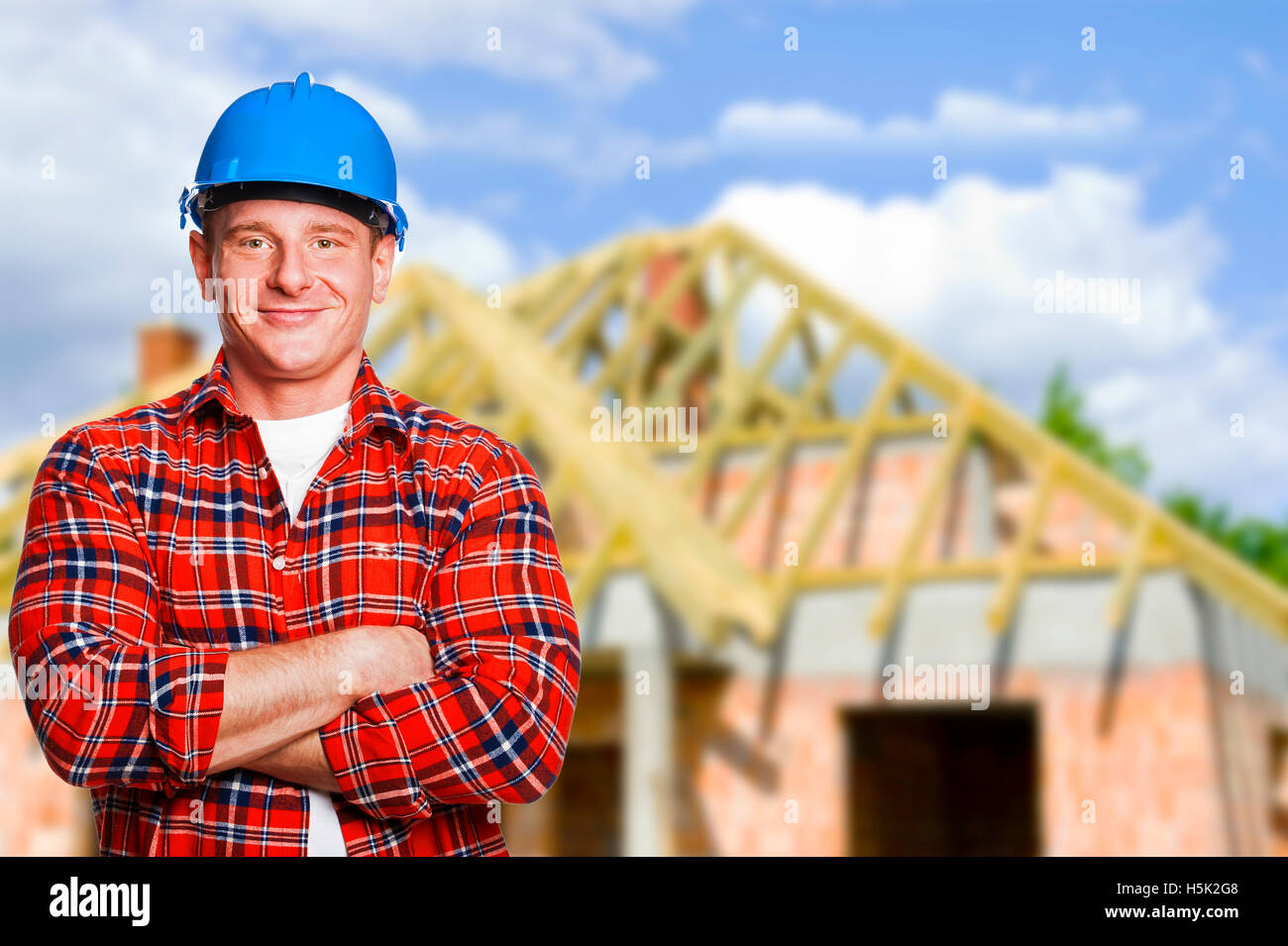 Worker with tools. Construction and house renovation concept Stock ...