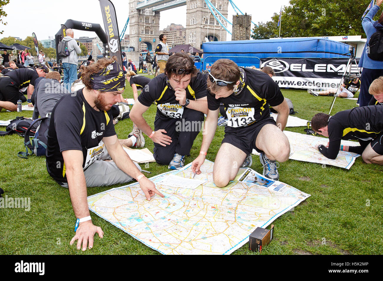 Competitors in the Rat Race Urban Adventure around the streets of ...