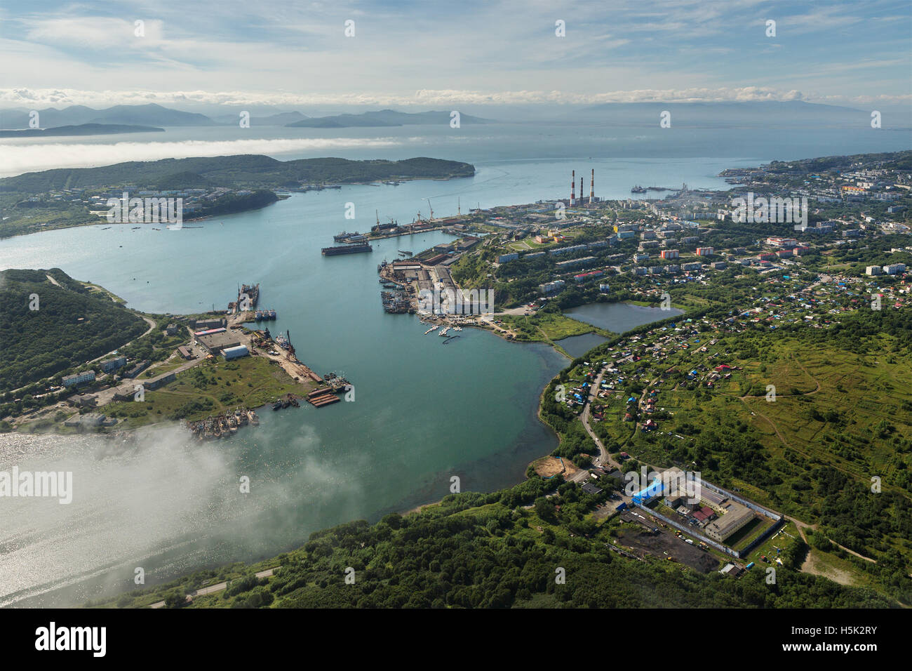Avacha Bay and Petropavlovsk-Kamchatsky on the southeastern coast of ...