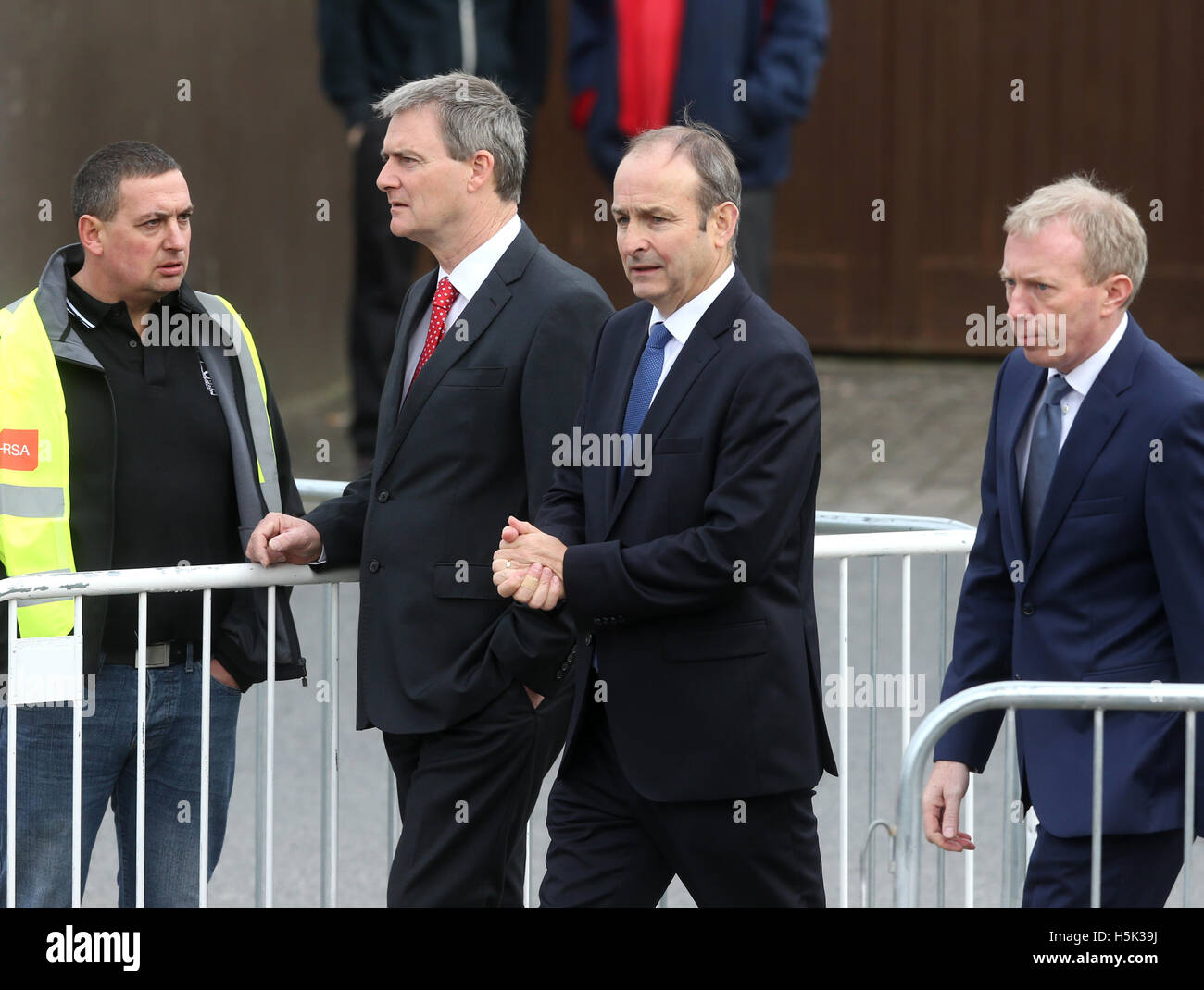 Finna Fall leader Michael Martin (centre left) arrives at St Flannan's ...