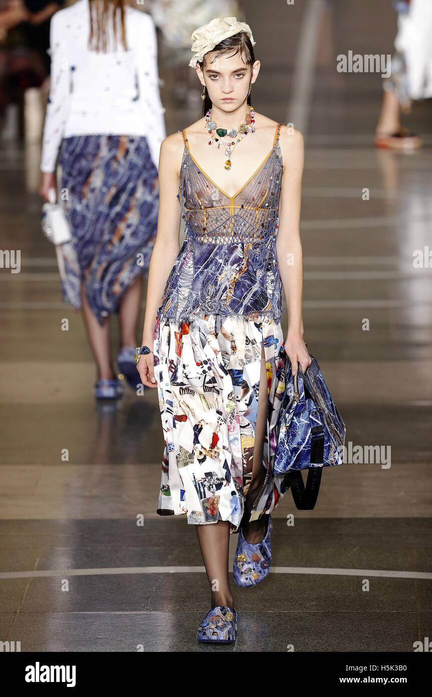 Models on the catwalk at the Christopher Kane Spring/Summer 2017 ready ...