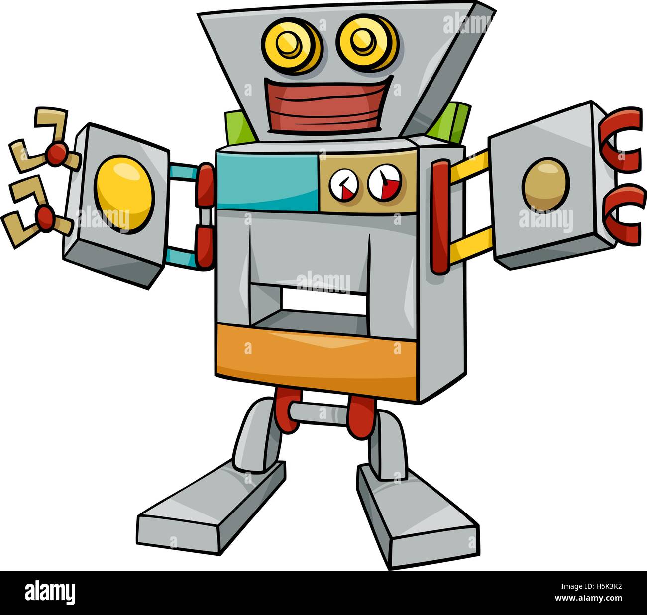 Cartoon Illustration of Robot or Droid Fantasy Character Stock Vector ...