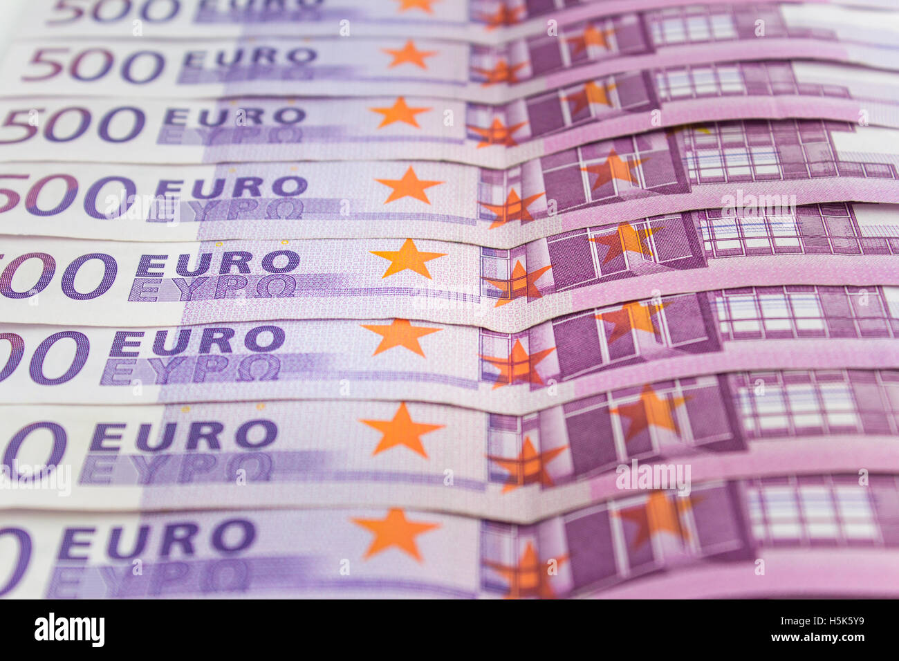 stack of cash money - 500 euro bills macro - european banknotes Stock ...