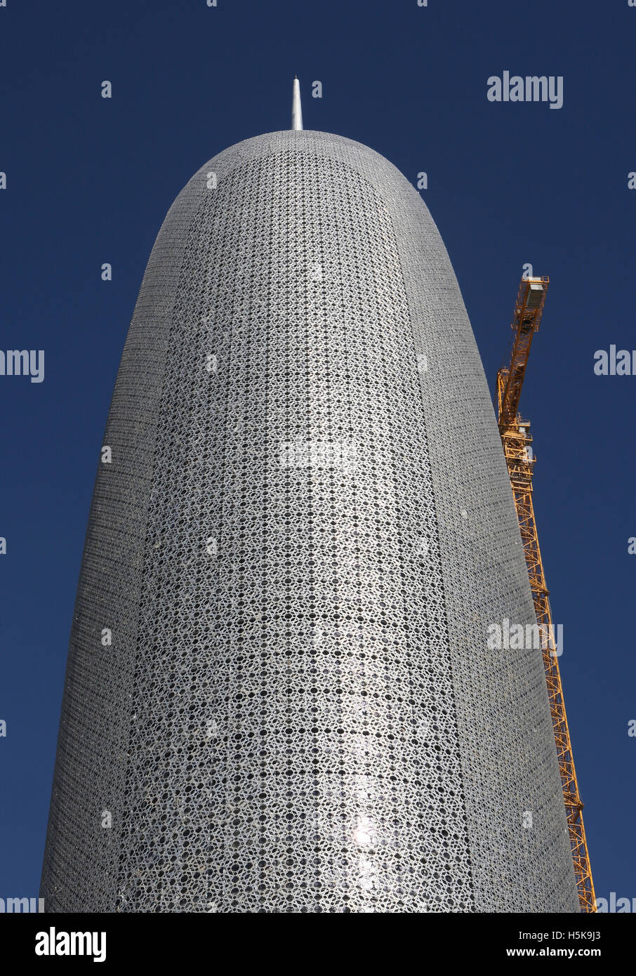 High-rise construction site, architect Jean Nouvel, Doha, Qatar, Middle ...