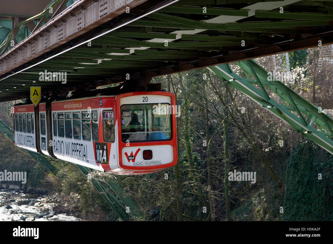 Schwebebahn, suspended monorail, Wuppertal, Bergisches Land, North ...