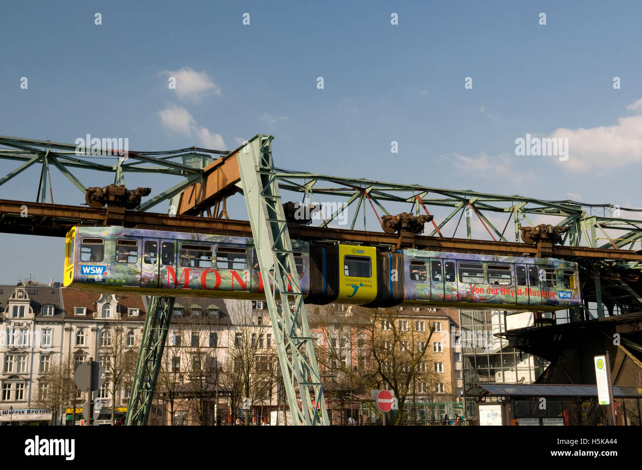 Schwebebahn, suspended monorail, Wuppertal, Bergisches Land area, North ...