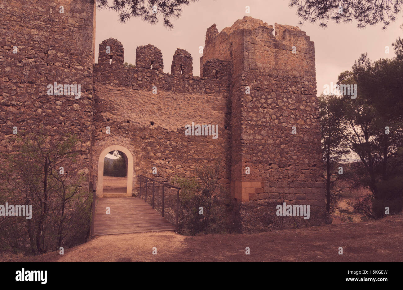 Anento castle (14th century). Zaragoza province. Spain Stock Photo - Alamy