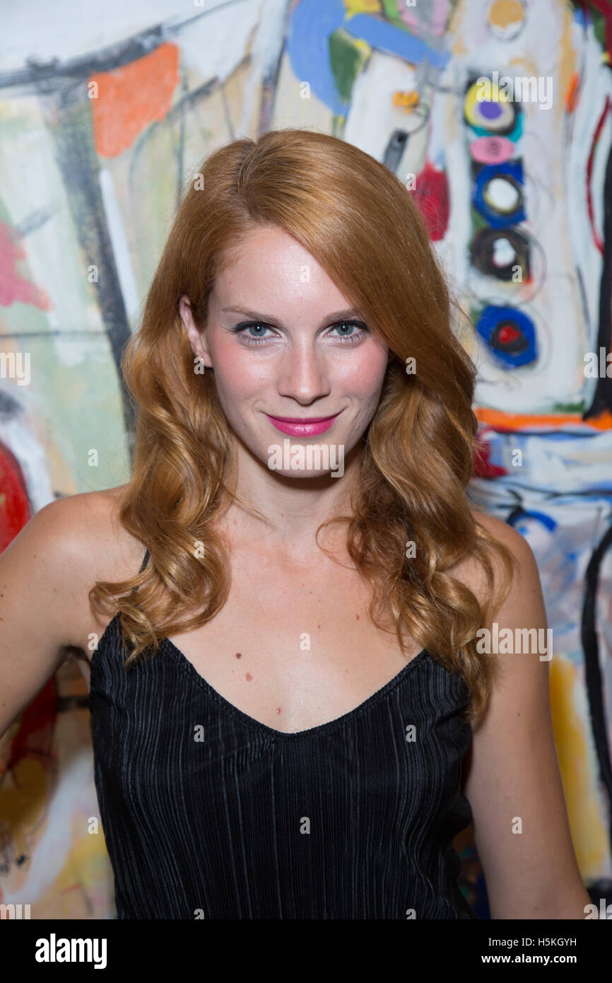 Actress Stephanie Lynn attends a solo exhibition “Immovable Thoughts ...