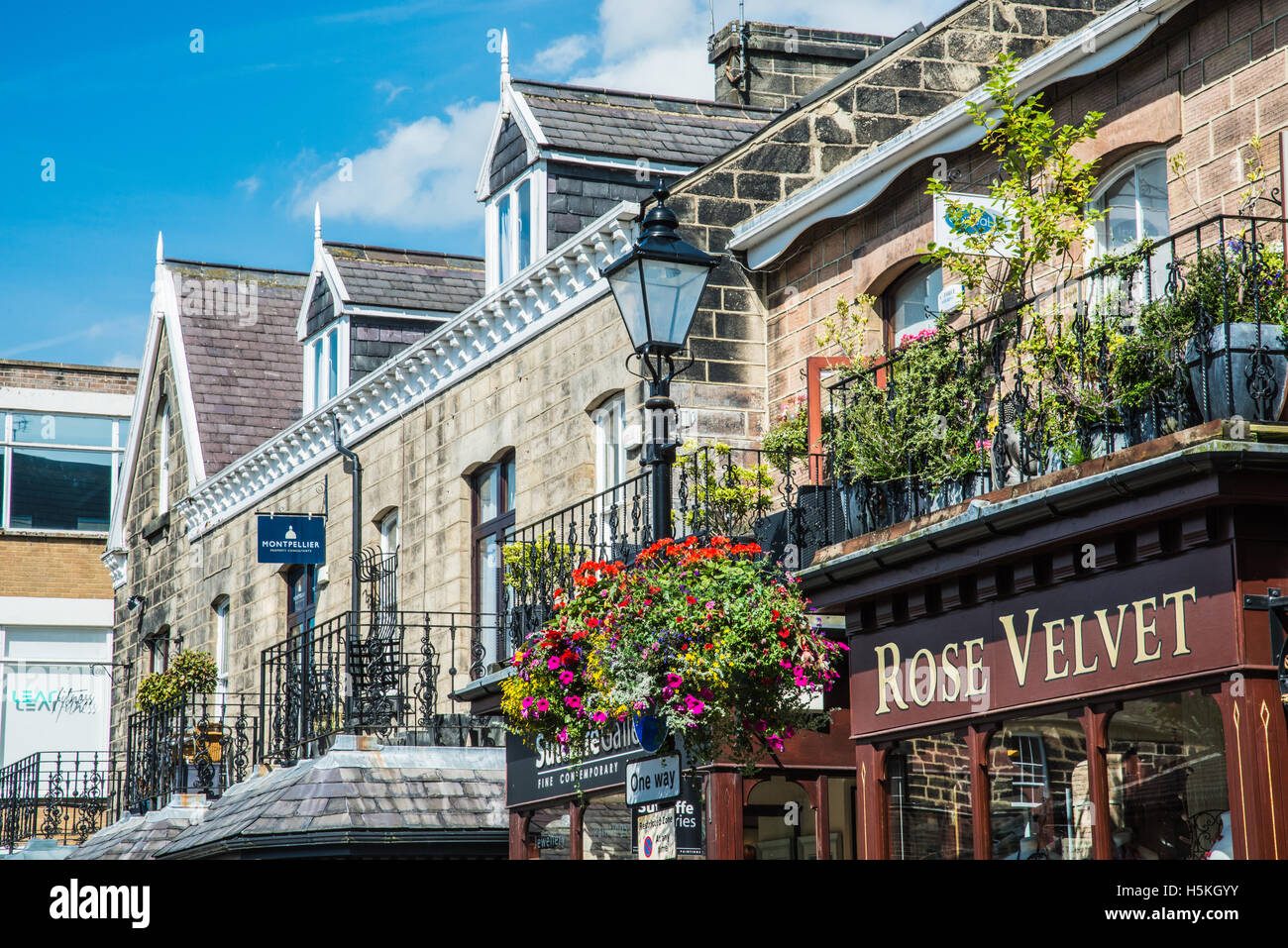 the bright shops in Harrogate Yorkshire England Ray Boswell Stock Photo ...