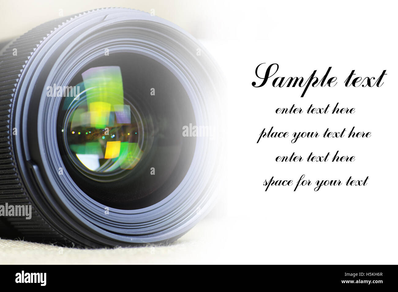 space for text on background of lens flare object Stock Photo - Alamy