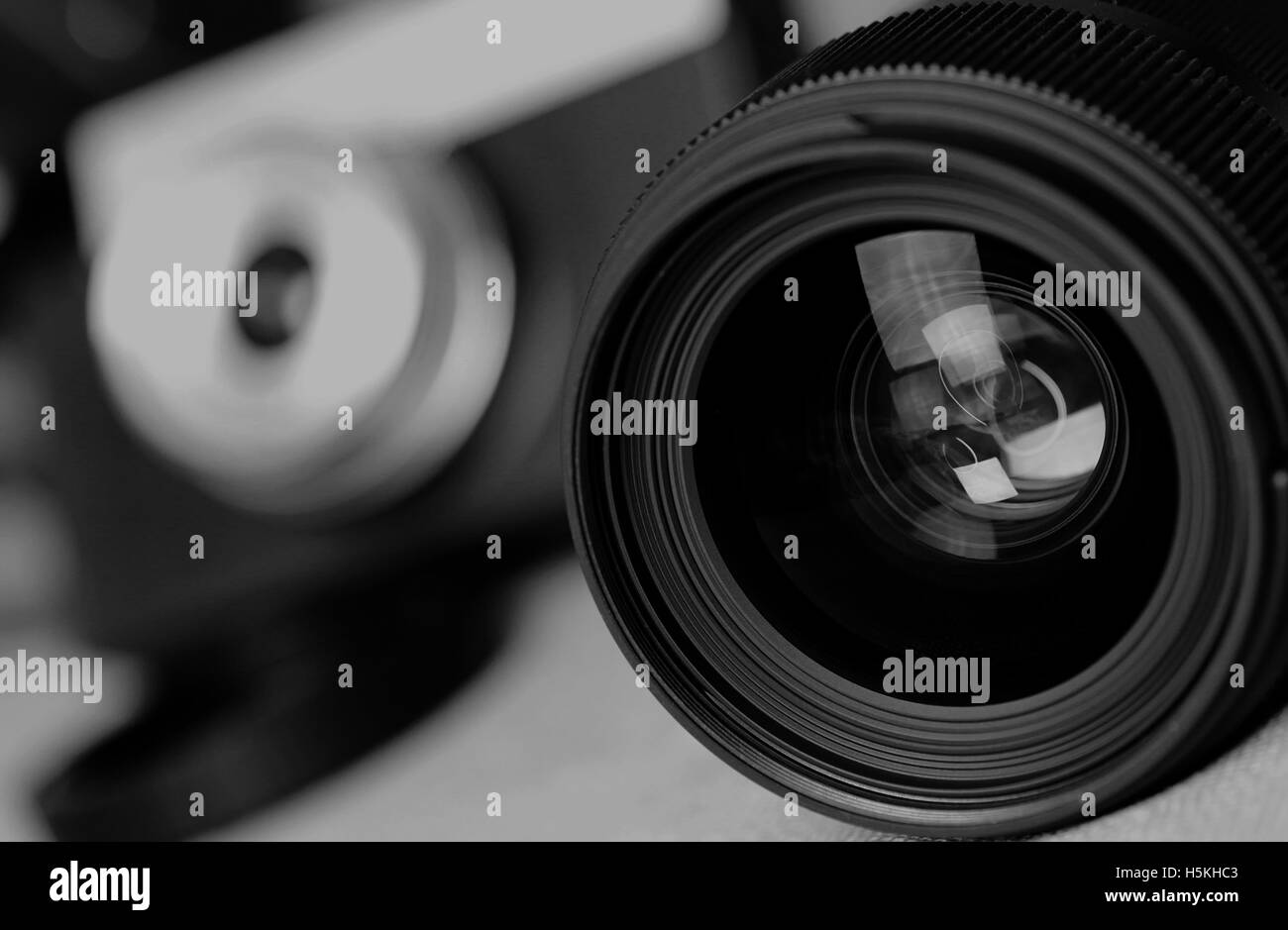 monochrome lens flare object Stock Photo - Alamy