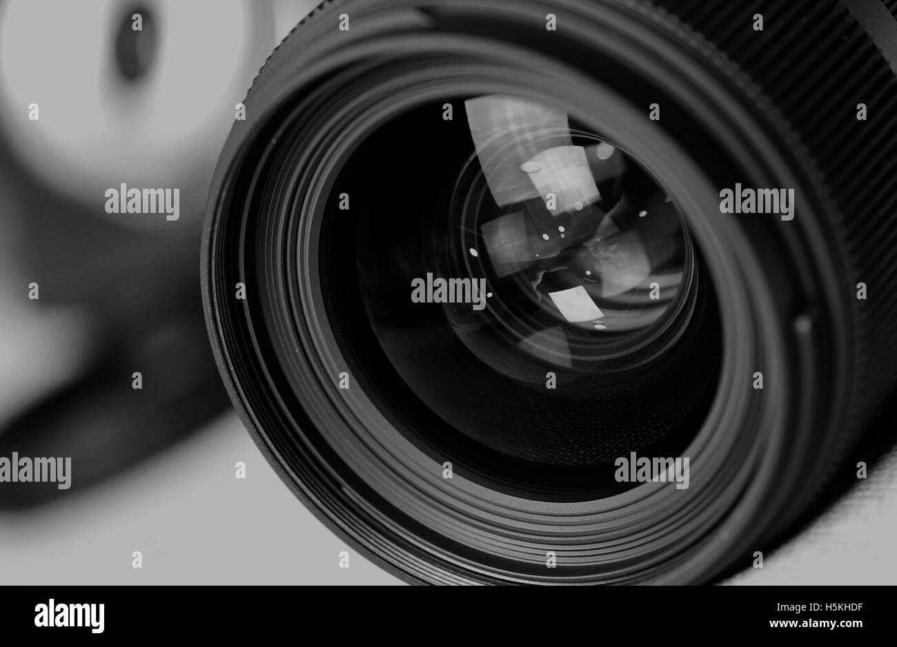 monochrome lens flare object Stock Photo - Alamy