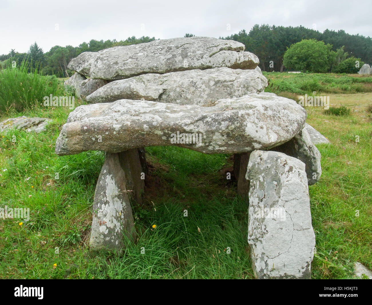a dolmen near Carnac in Brittany, France Stock Photo - Alamy