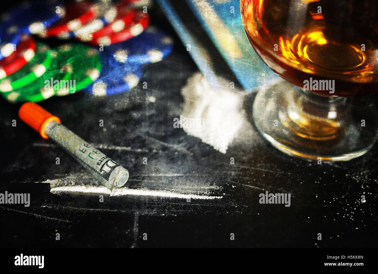 scratch photo concept addiction cocaine alcohol glass drug Stock Photo ...