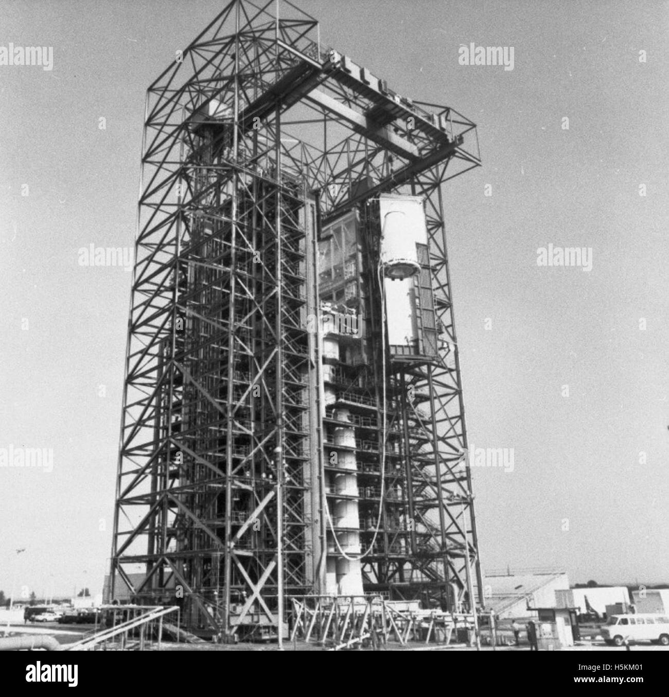 An image from the Atlas Collection showing engineers preparing the ...