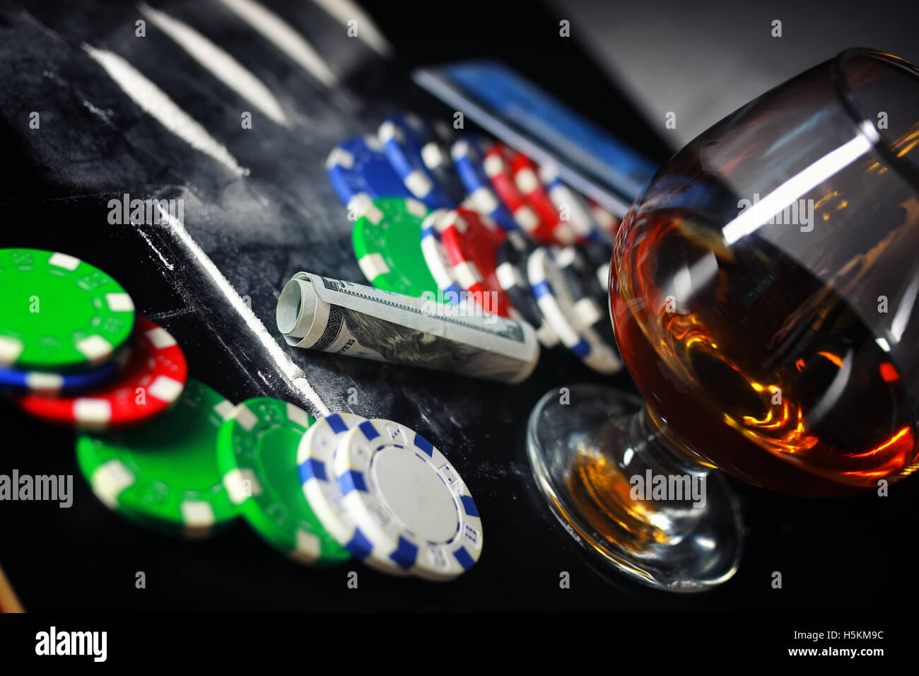 vacation table with party brandy alcohol glass drug Stock Photo - Alamy