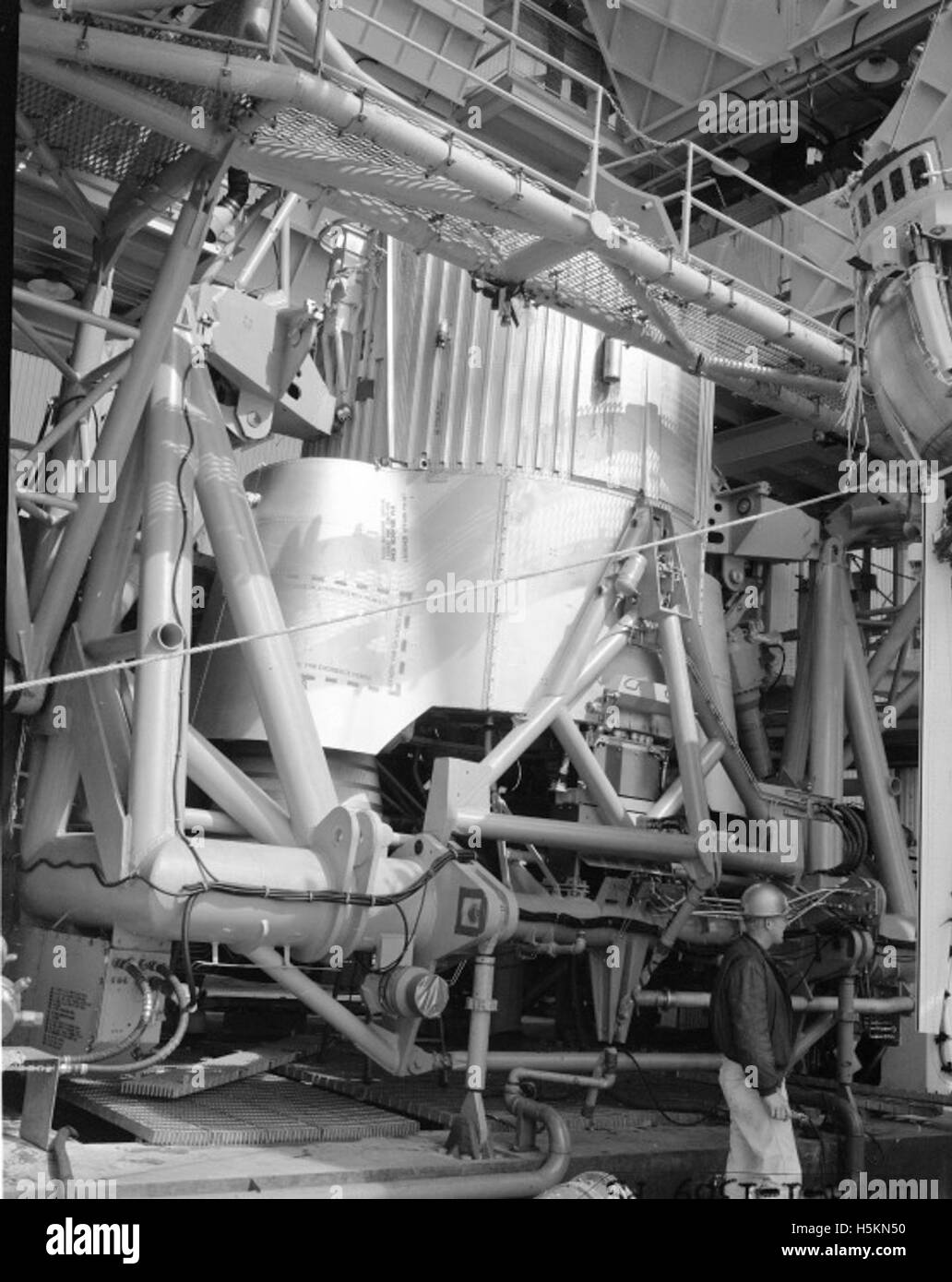 A photograph from the Atlas Collection showing a rocket’s final ...