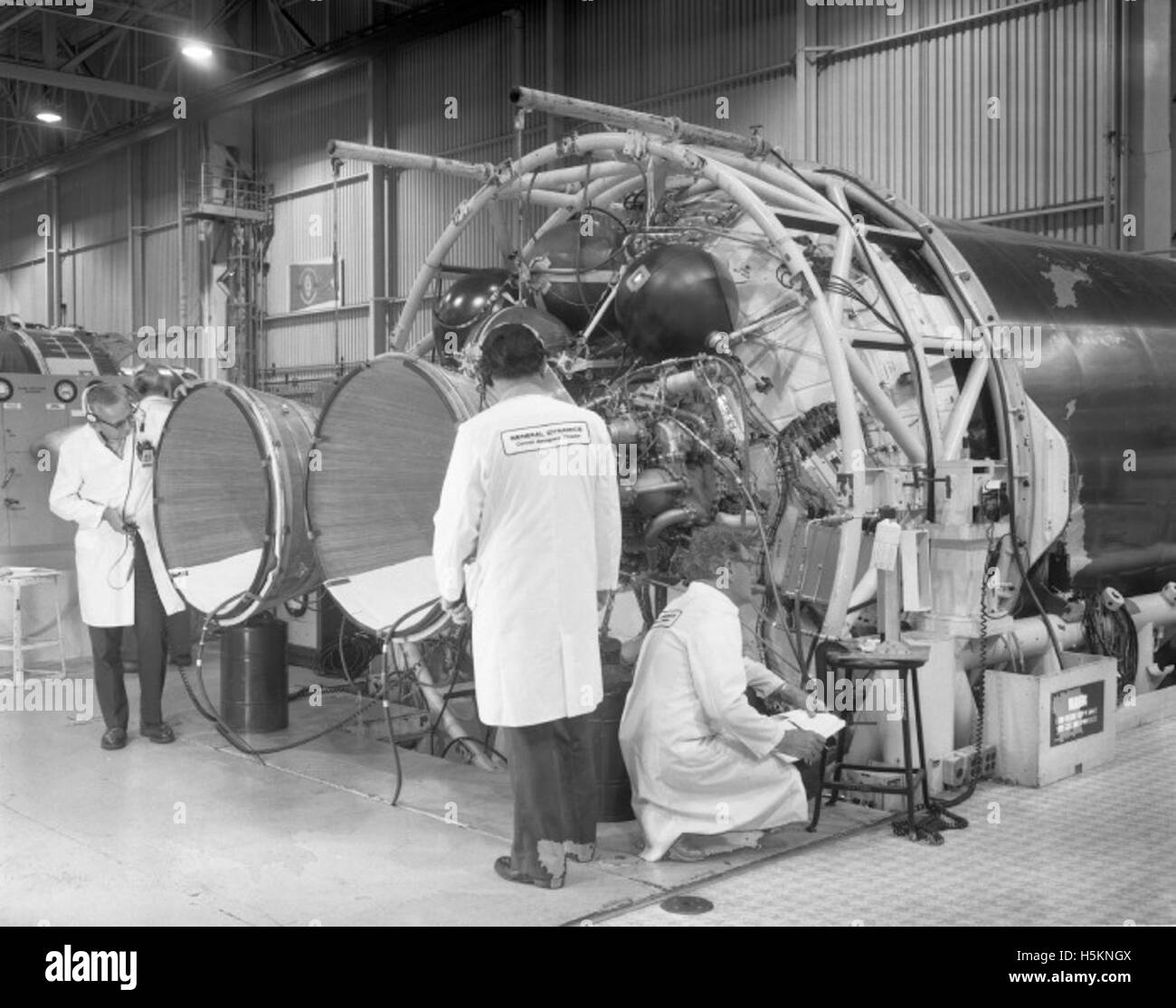 An image from the Atlas Collection depicting engineers preparing the ...