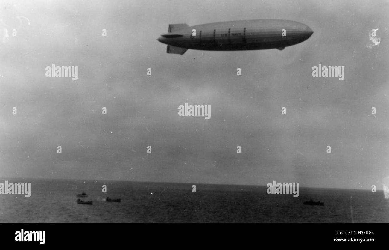 A photograph of the USS Akron, a rigid airship from the U.S. Navy ...