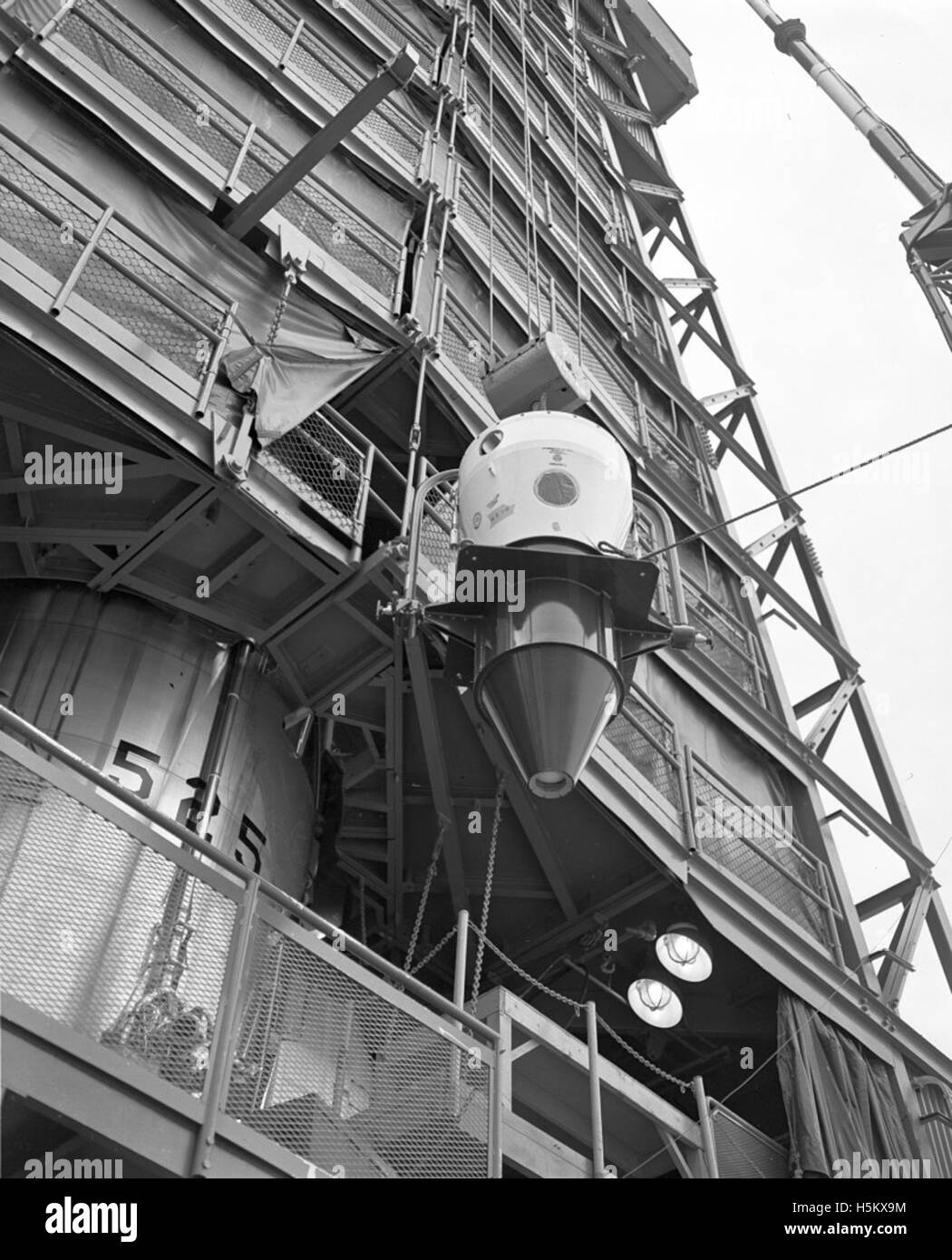This image captures the Atlas 2F rocket at Complex 13 during the mating ...