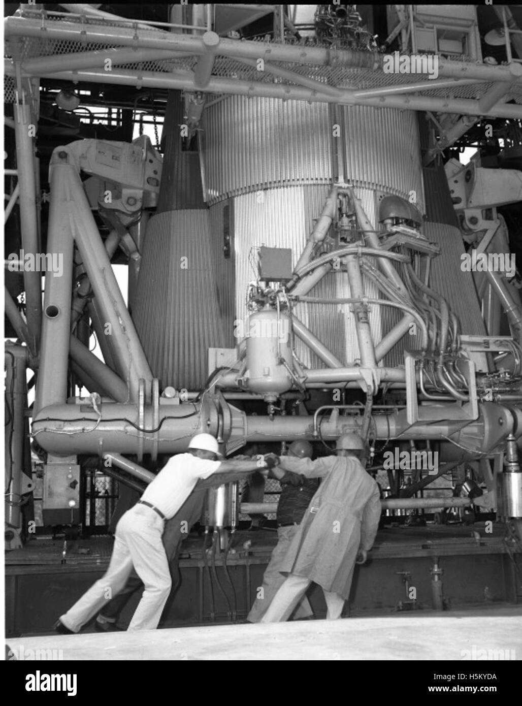 A photograph from the Atlas Collection showing engineers working on the ...