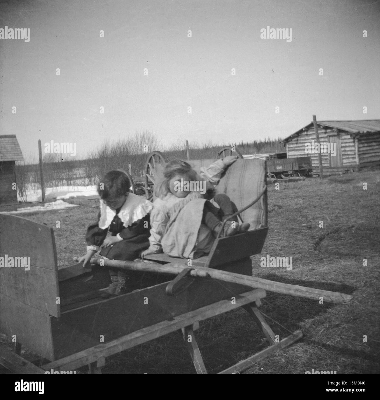 Alan and Mary Brebner are depicted on a sleigh in Spruce Grove, Alberta ...