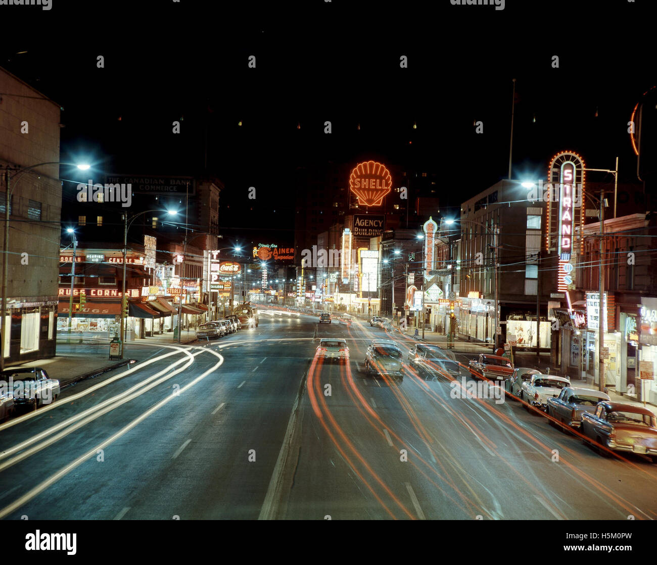 A historical photograph of Jasper Avenue in Edmonton, Alberta, showing ...
