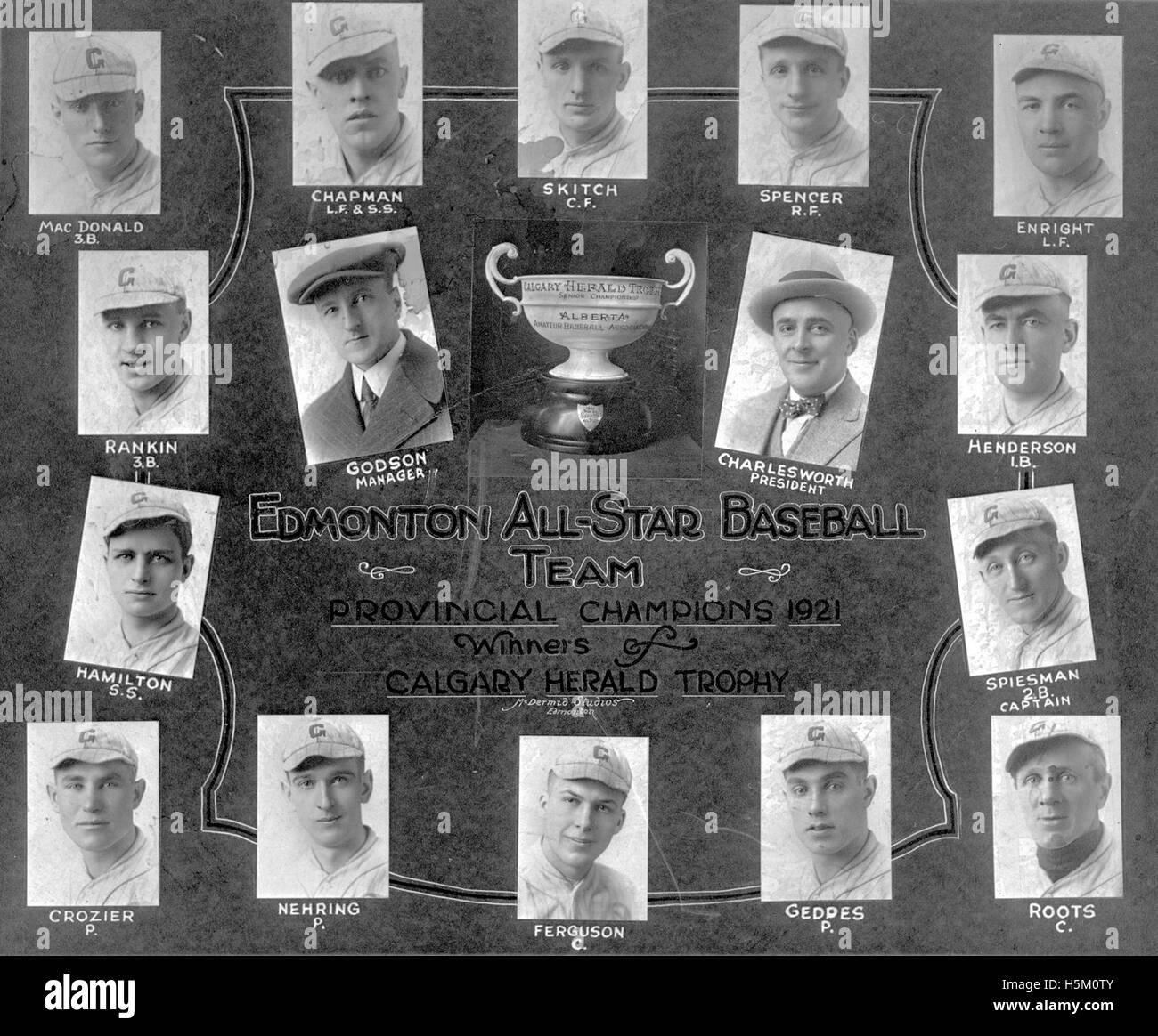 The Edmonton All-Star baseball team is pictured after winning the ...