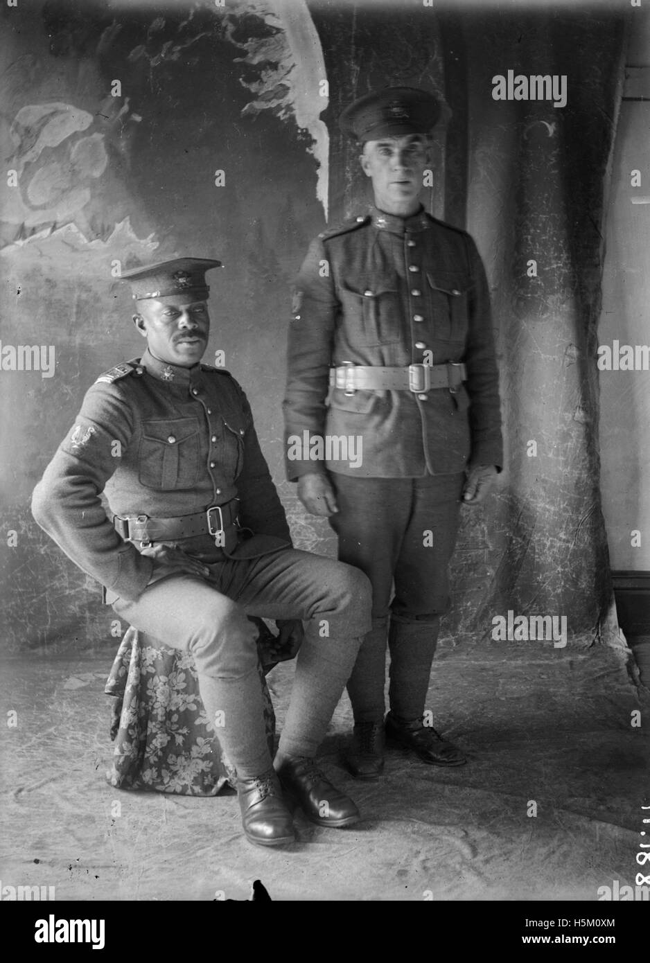 The portrait depicts two soldiers from the 187th (Central Alberta ...