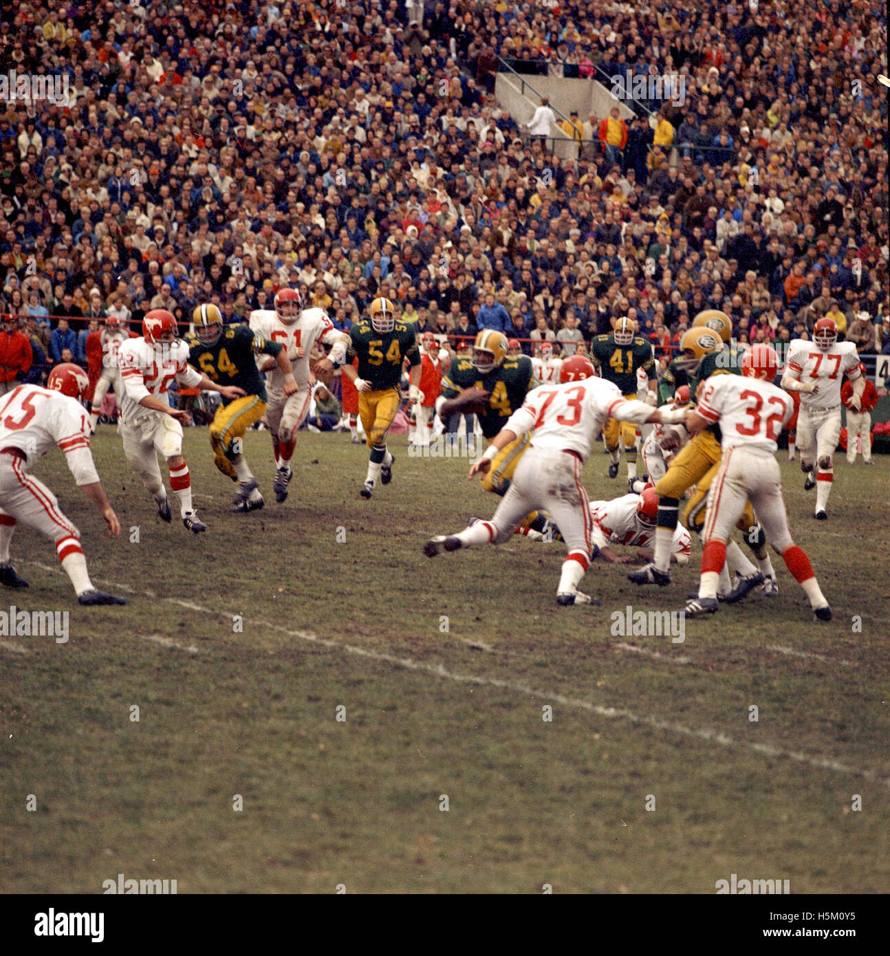 A photograph or reference to a Canadian Football League (CFL) game ...