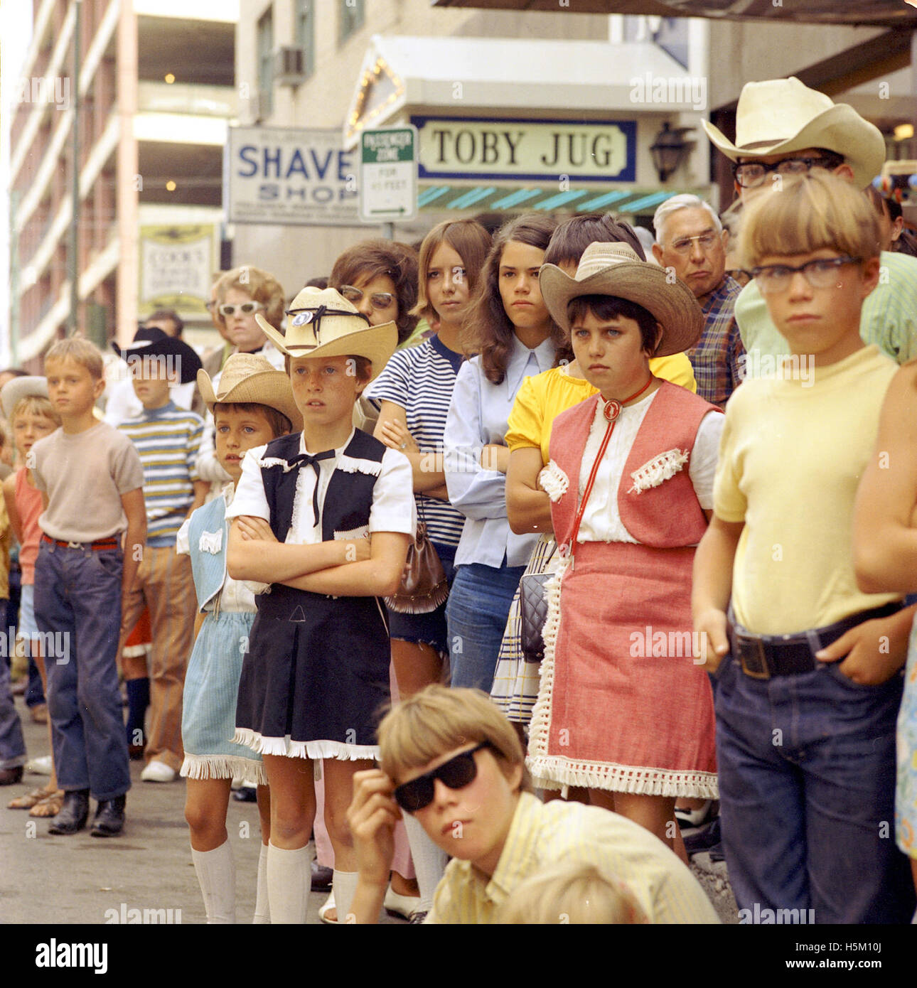 Spectators watch the Calgary Stampede Parade in Alberta, Canada. The ...