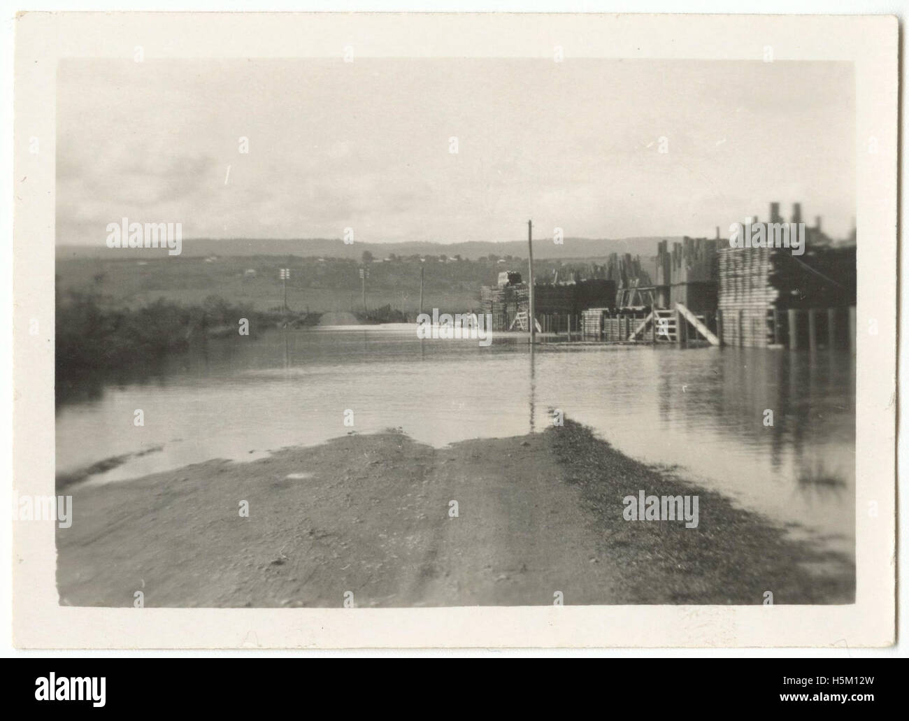 This image shows the Launceston timber yard in 1929, capturing the ...