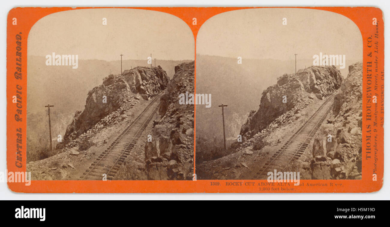 Rocky Cut Above Alta - And American River, 2,000 feet Stock Photo - Alamy