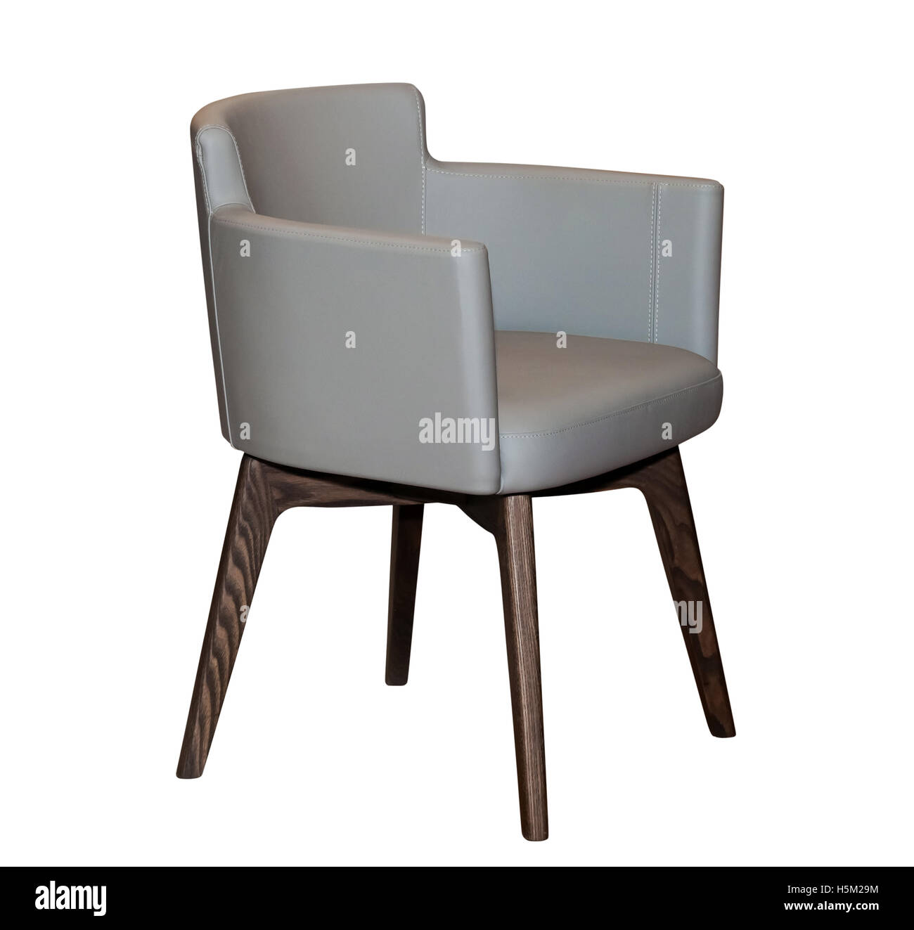 Modern leather grey chair Stock Photo - Alamy