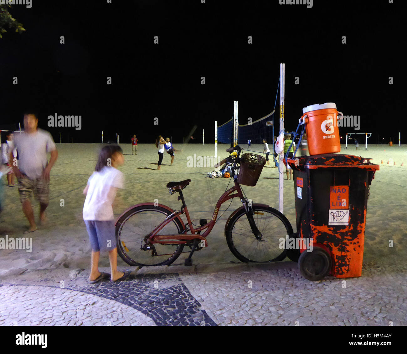 Rio de Janeiro Brazil 2016 Copacabana beach at night Stock Photo - Alamy