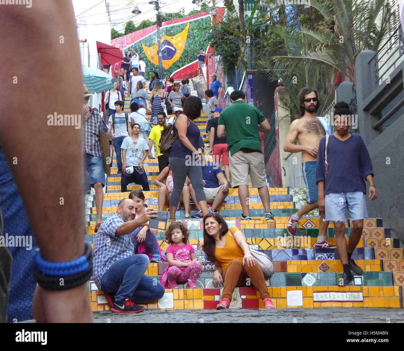 Rio de Janeiro Brazil 2016 Escadaria Selaron Mosaics staircase in the ...