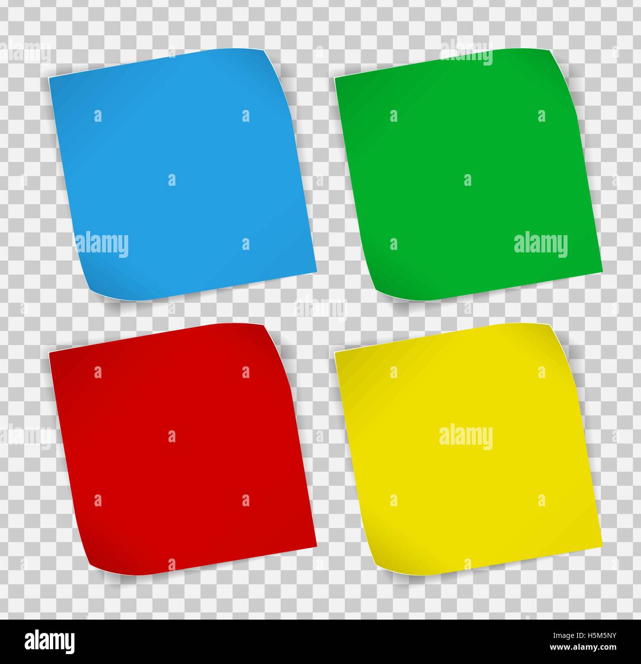 Set of colored paper stickers over transparent background Stock Vector ...